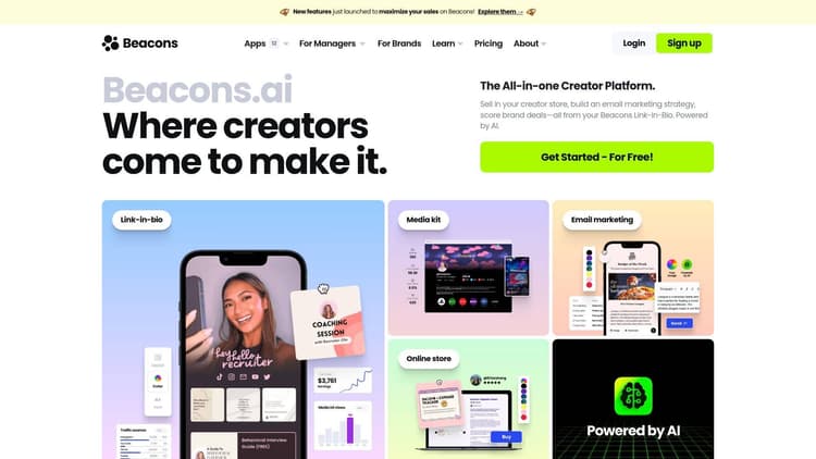 Beacons: One hub for links, sales, and brand deals – ContentCreators.com