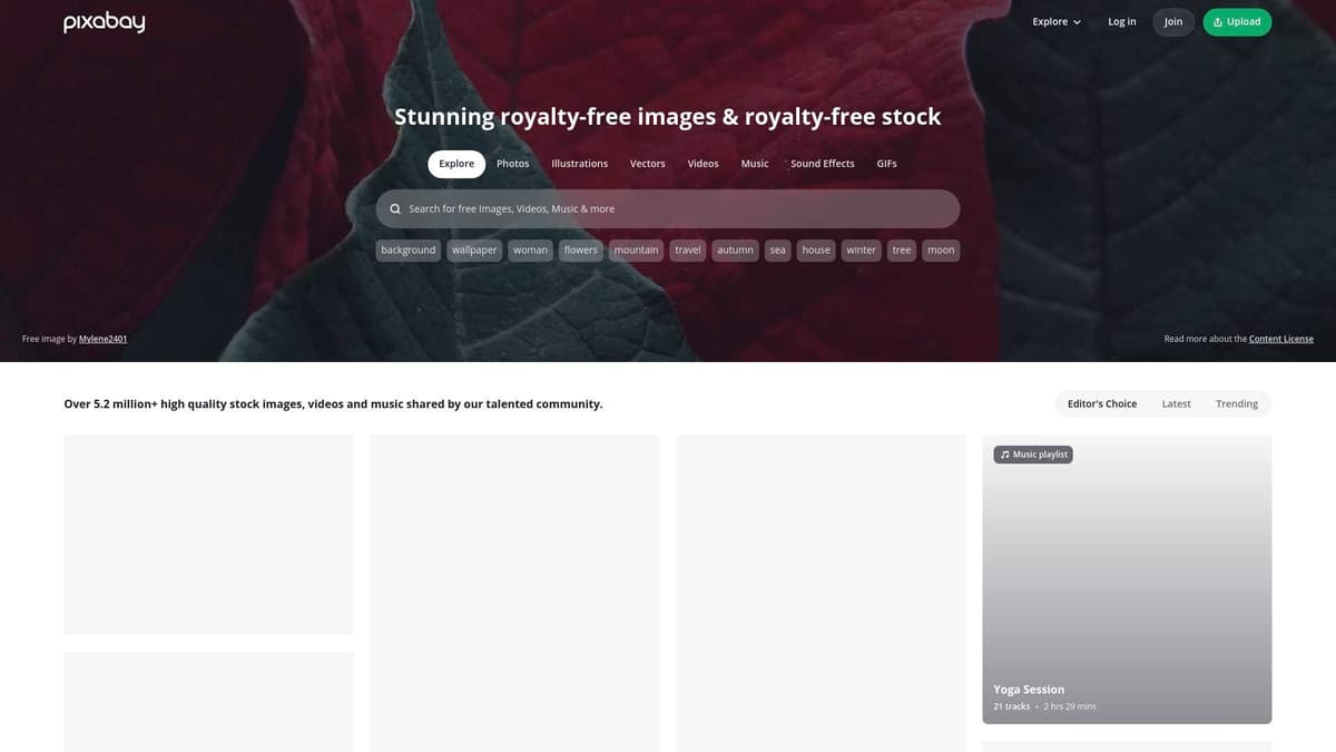 Pixabay: 6M+ free assets, no attribution needed – ContentCreators.com