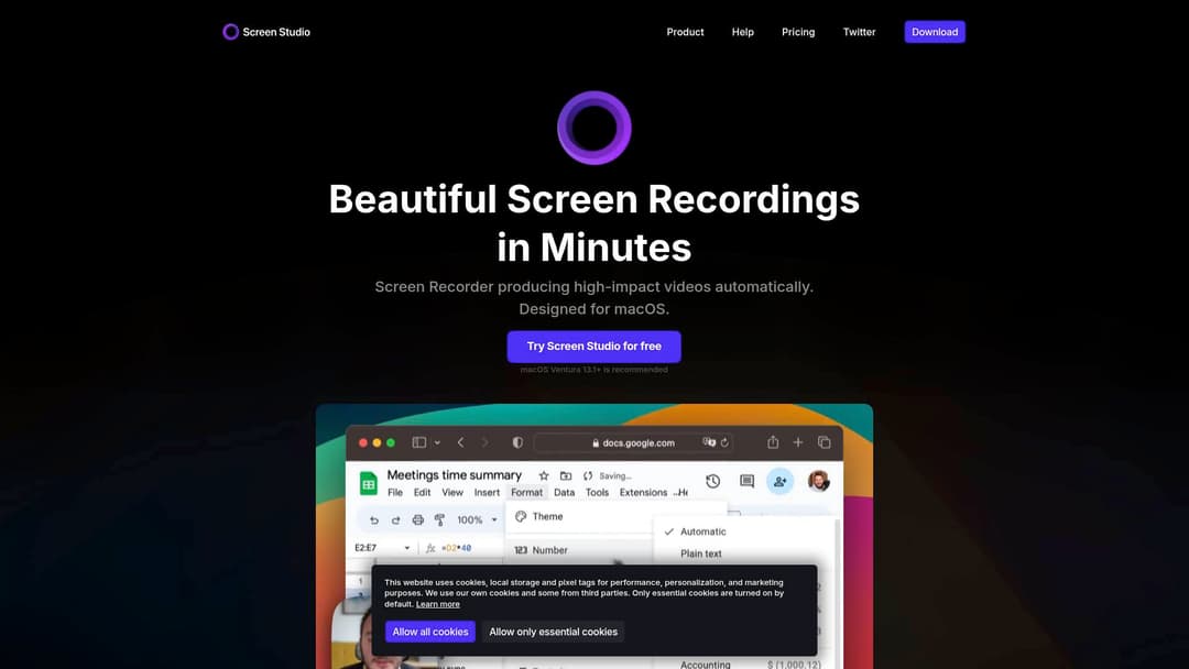 ScreenStudio: Beautiful screen recordings, automatically polished ...