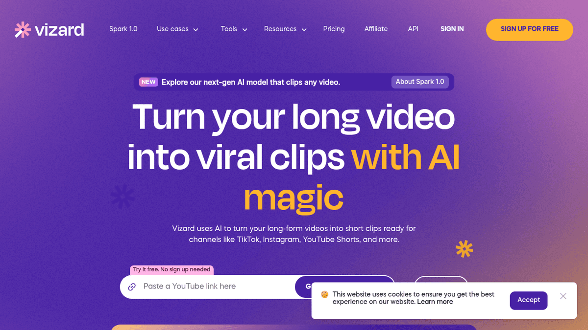Vizard: Turn one long video into 30+ viral clips – ContentCreators.com